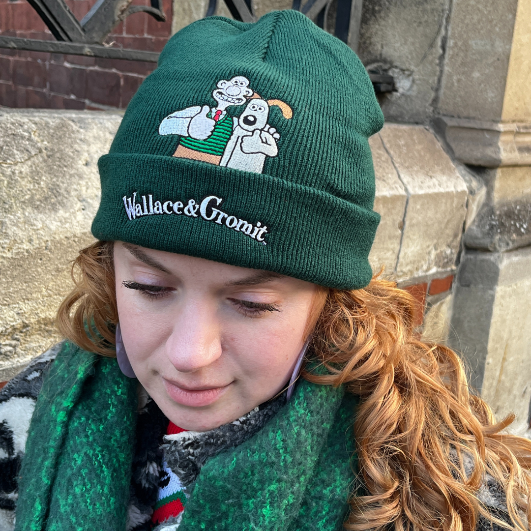 Wallace and Gromit Embroidered Beanie Hat – Gromit Unleashed Shop