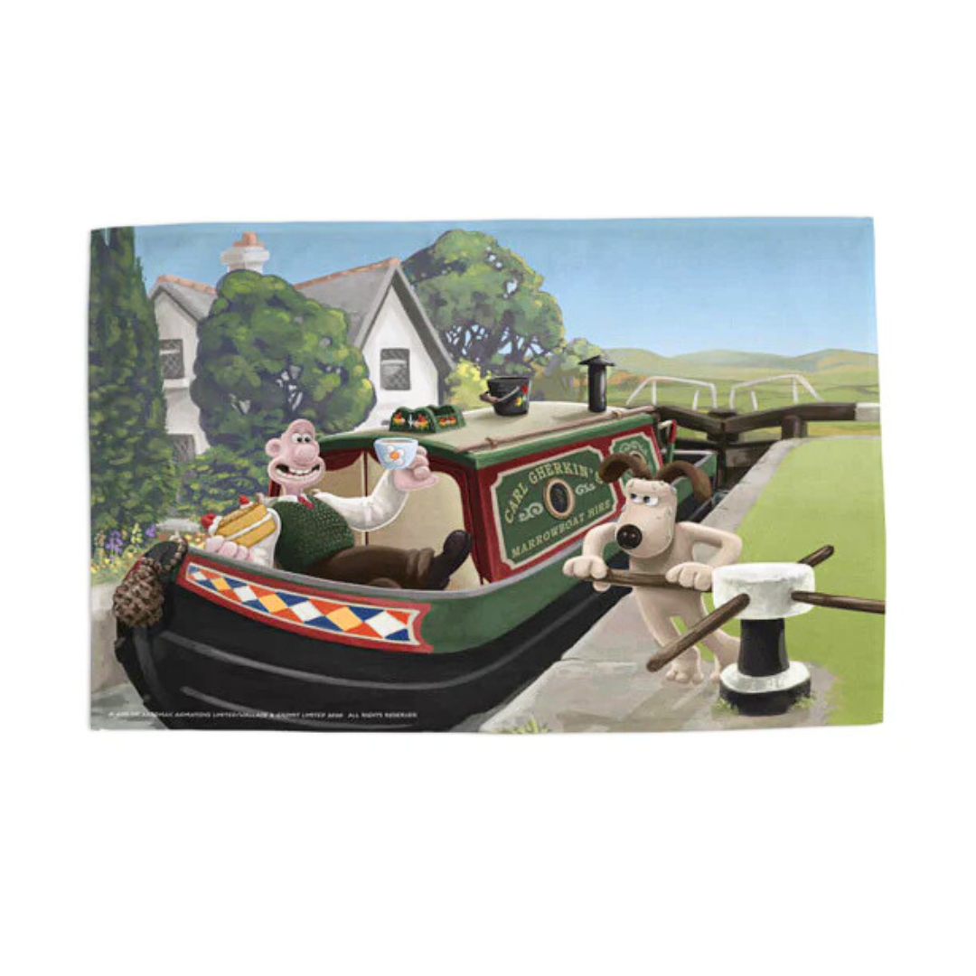 Wallace & Gromit Canal Boat Tea Towel – Gromit Unleashed Shop