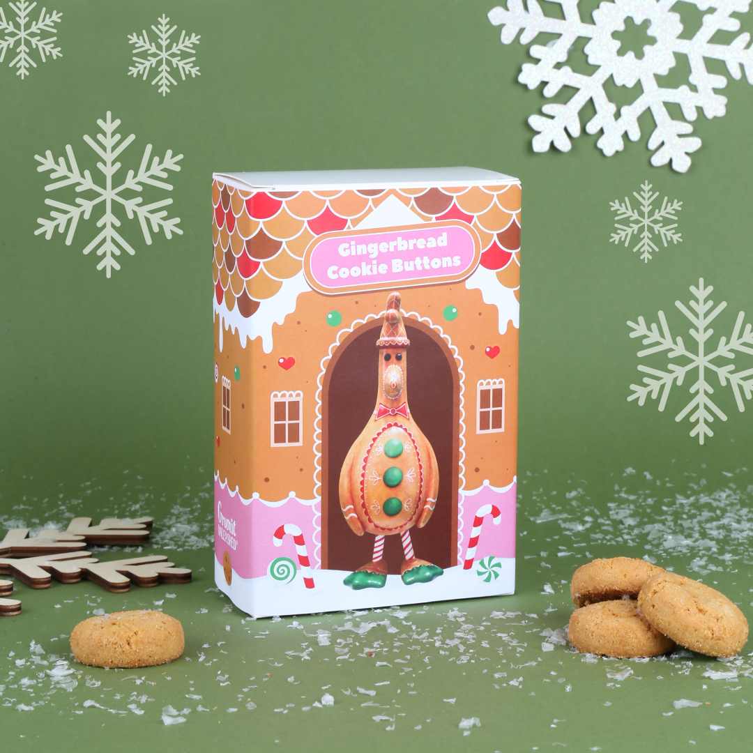 The Gingerbird Mini Gingerbread Cookie Buttons Gift Box – Gromit ...