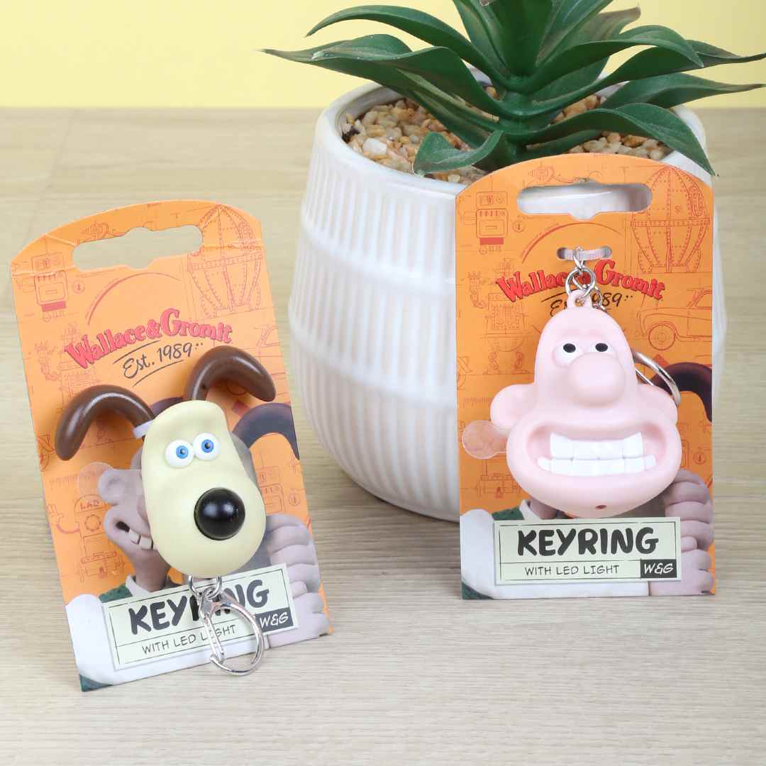 Wallace and Gromit Novelty LED Light-up Keyrings – Gromit Unleashed Shop
